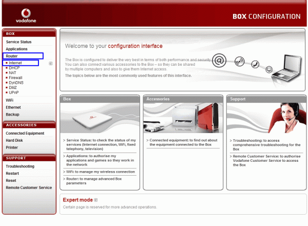 Vodafone Router Configuration - تذكرة نت