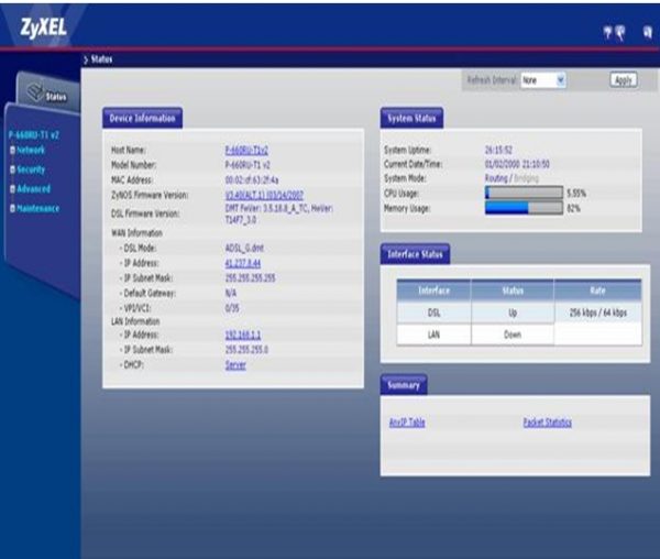 Zyxel Router Configuration - تذكرة نت