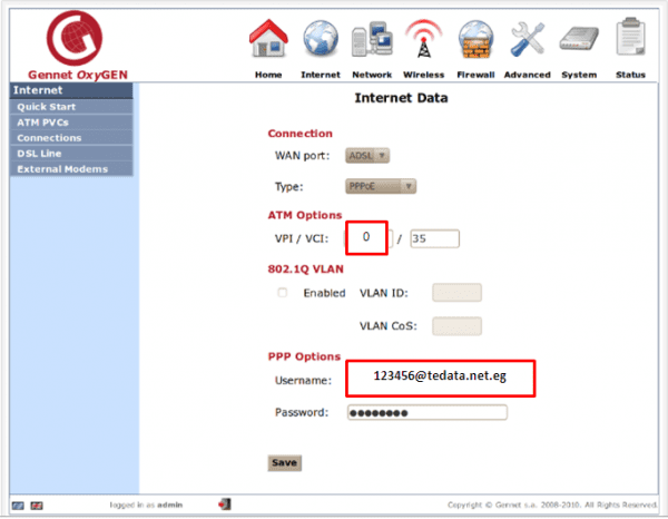 شرح ضبط اعدادات راوتر we اصدار DG8045 كاملا بالصور- تذكرة نت