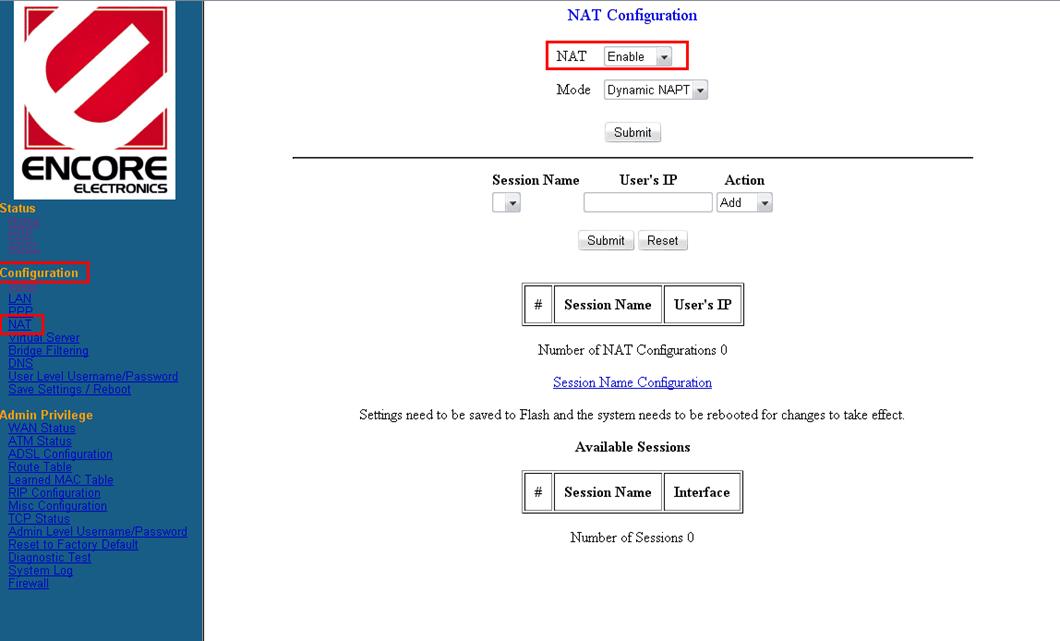 Encore Router Configuration