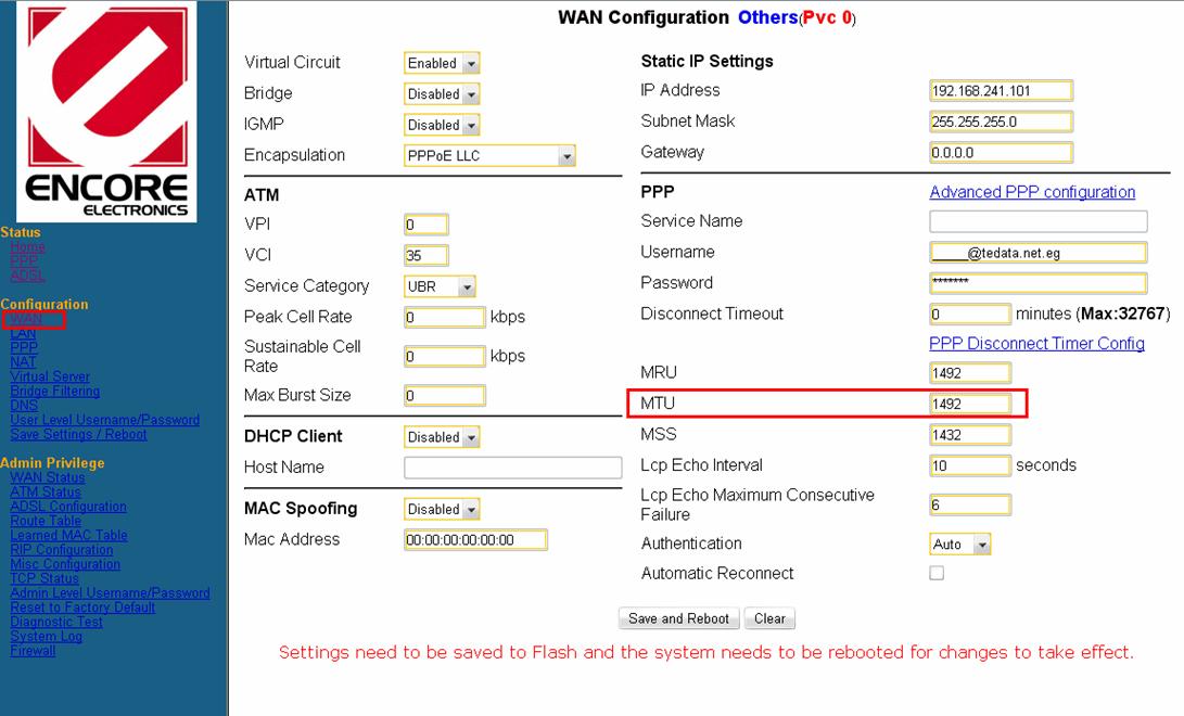 Encore Router Configuration