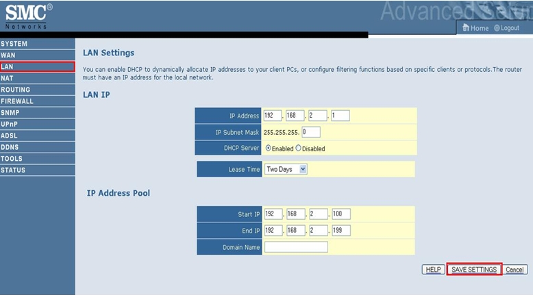 SMC Router Configuration - تذكرة نت