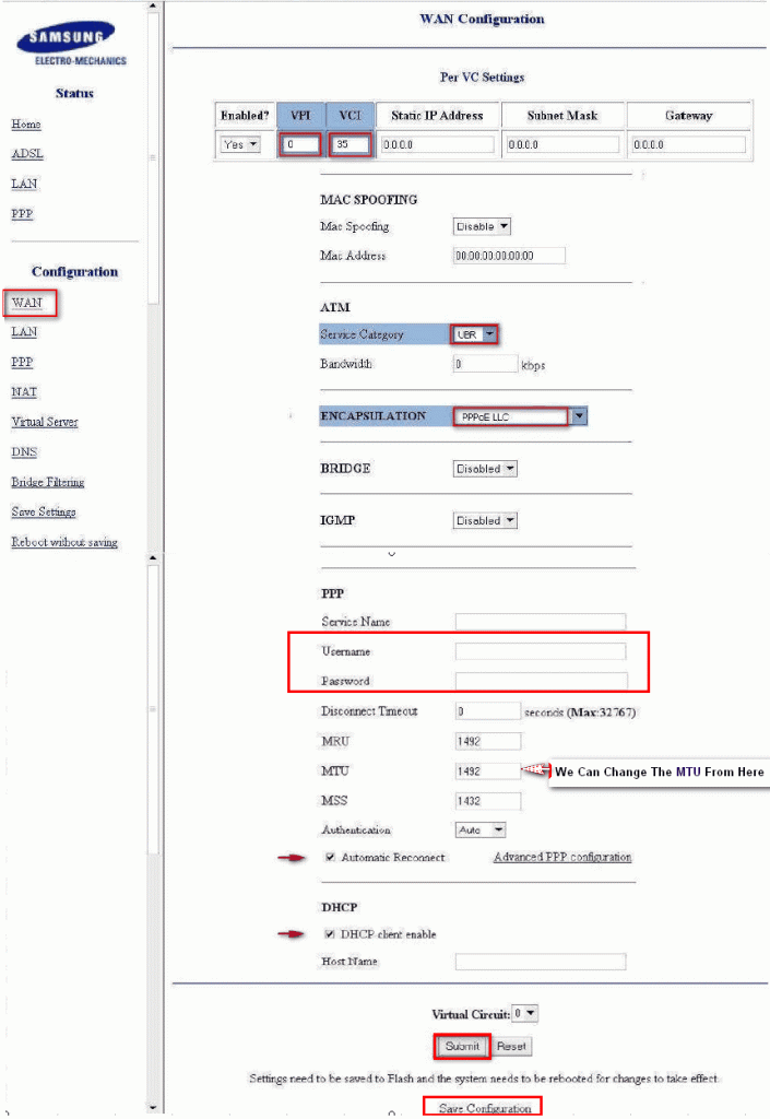Samsung Router Configuration - تذكرة نت