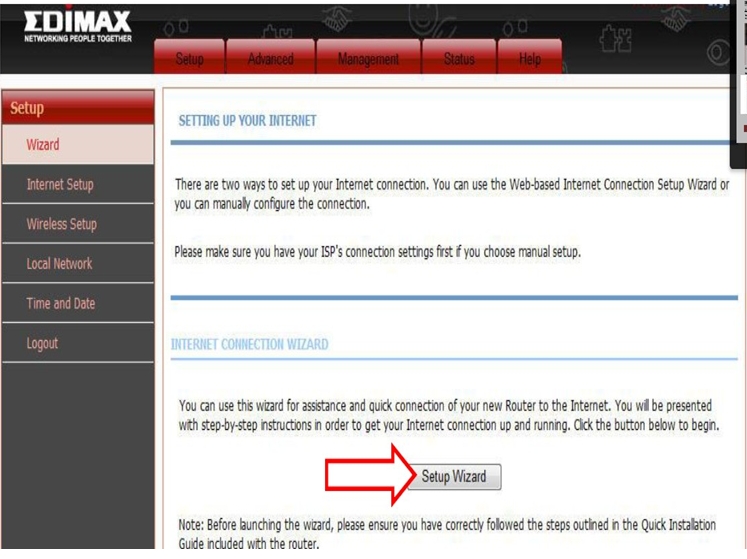 EdiMax Router Configuration (interface 2)
