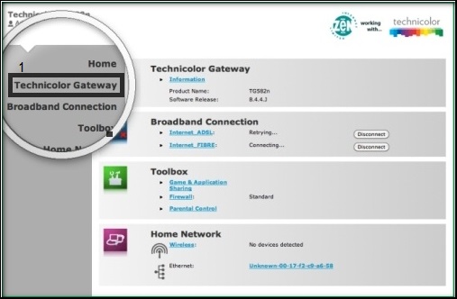 Technicolor Router - تذكرة نت