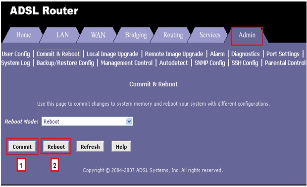 ADSL Router Configuration