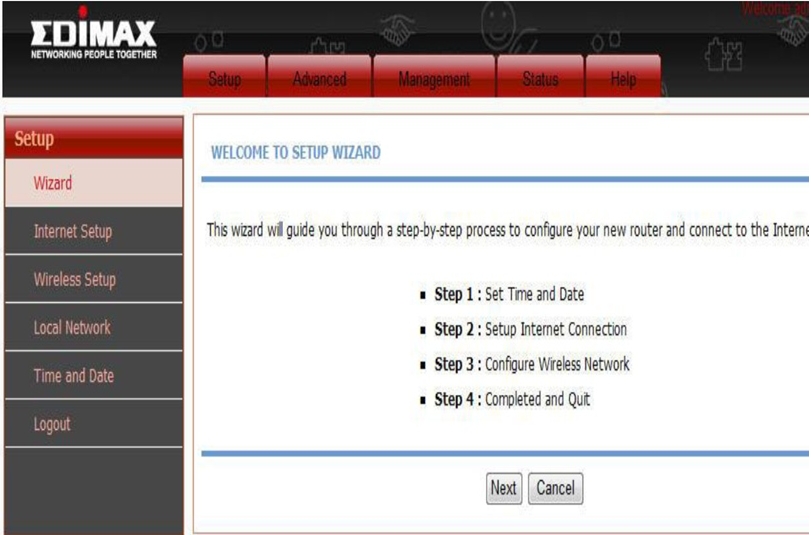 EdiMax Router Configuration (interface 2)
