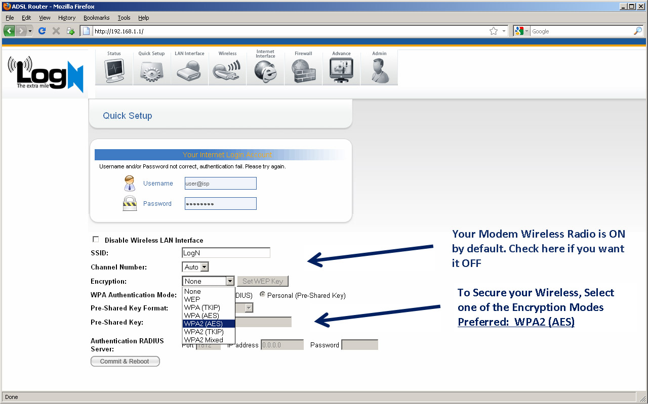 LogN Router Configuration - تذكرة نت