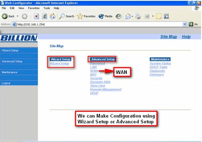 Billion Router Configuration