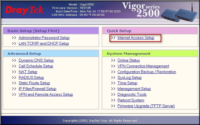 Dray tek Router