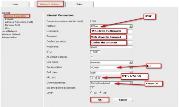 شرح ضبط اعدادات راوتر we اصدار DG8045 كاملا بالصور- تذكرة نت