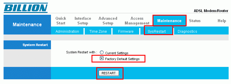 Billion Router Configuration