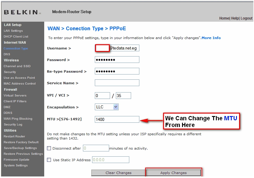 Belkin Router Configuration