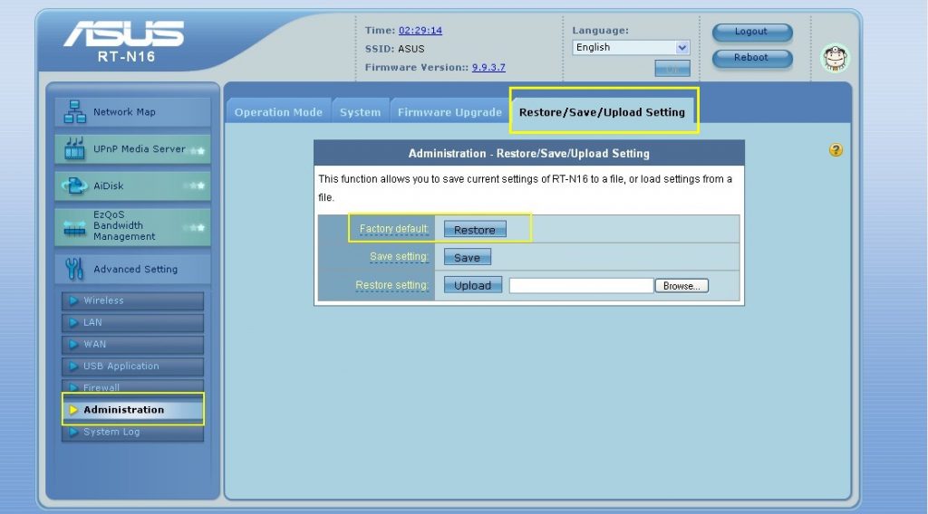 Asus Router configuration