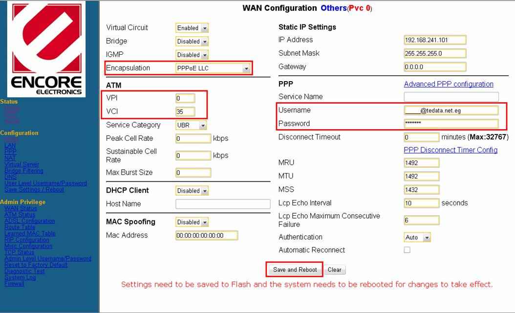 Encore Router Configuration