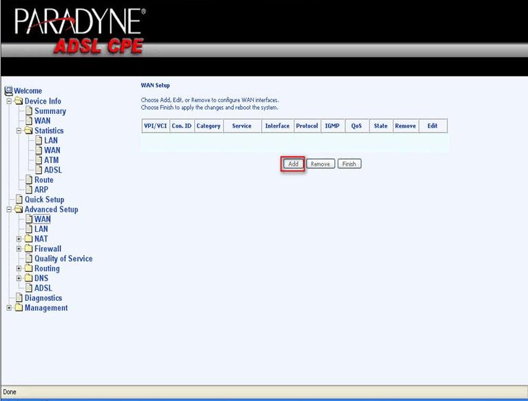 Paradyne Router Configuration - تذكرة نت