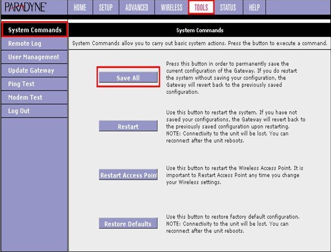 Paradyne Router Configuration - تذكرة نت