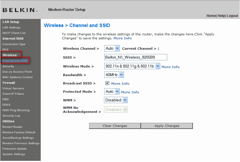 Belkin Router Configuration