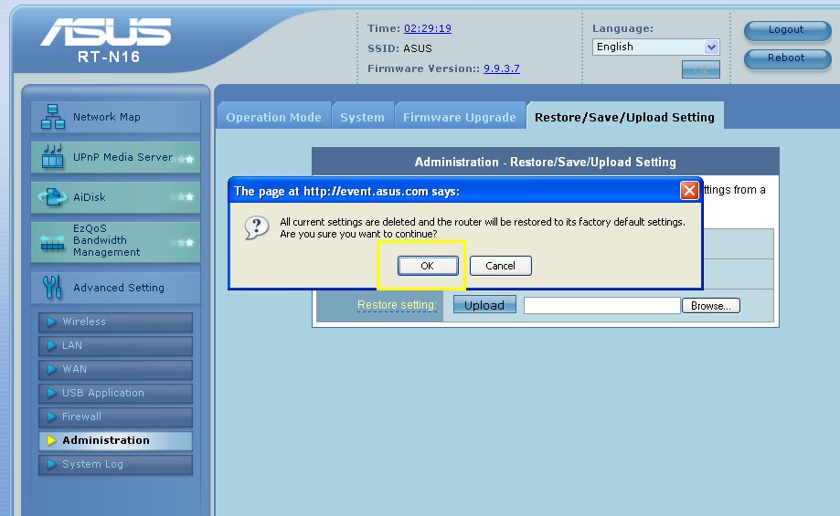 Asus Router configuration
