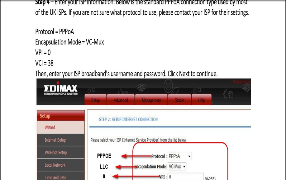 EdiMax Router Configuration (interface 2)
