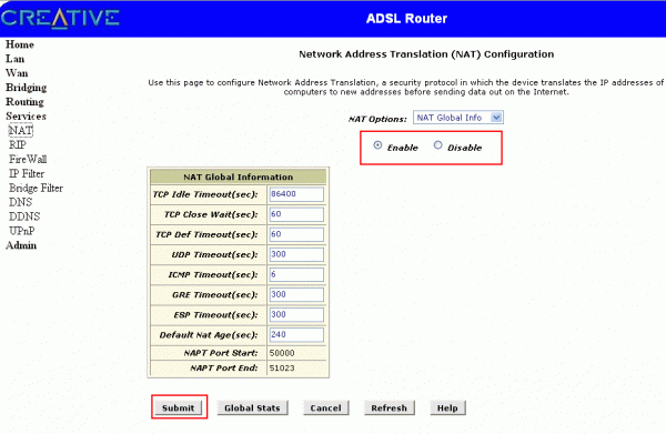 Creative Router Configuration