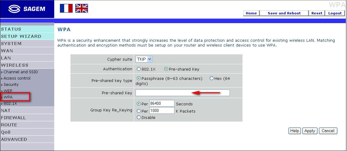 SAGEM Router Configuration - تذكرة نت