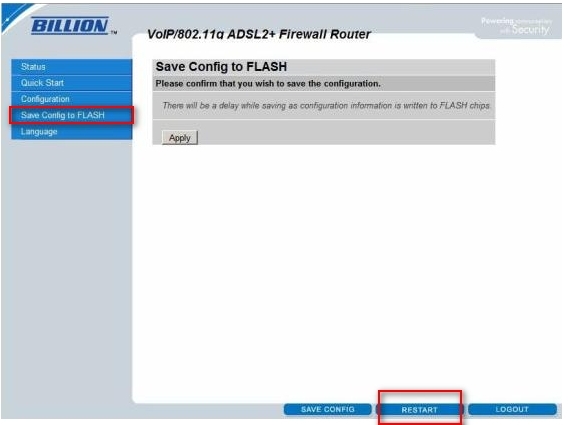 Billion Router Configuration