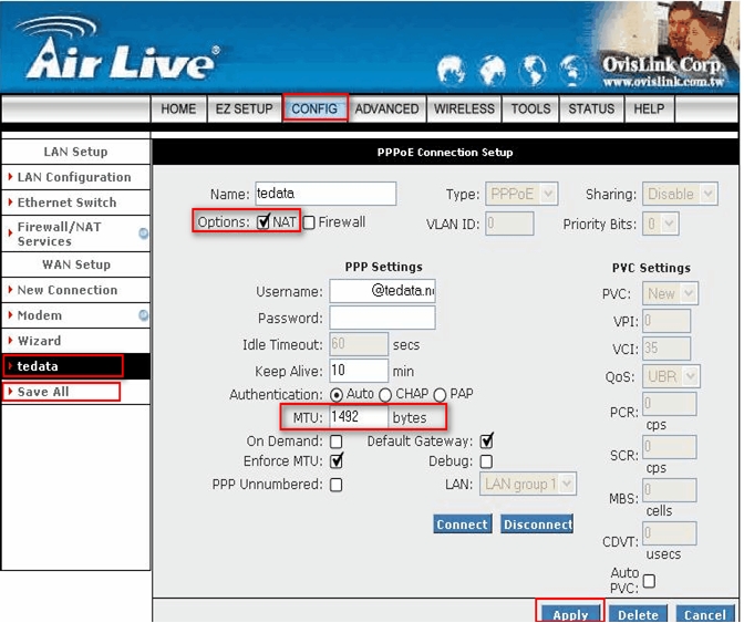 Air Live Router Configuration