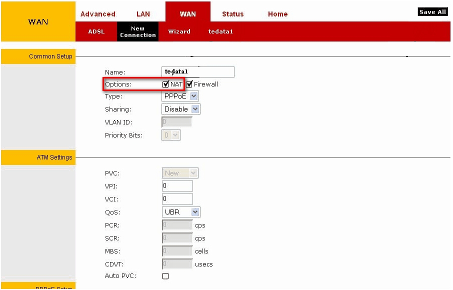 C-Net Router Configuration (interface 1)