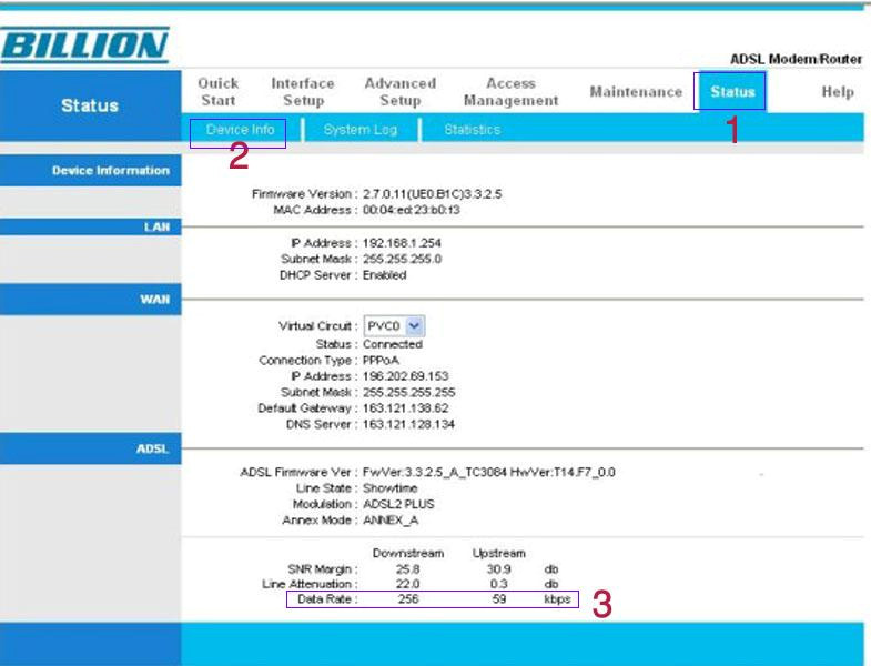 Billion Router Configuration