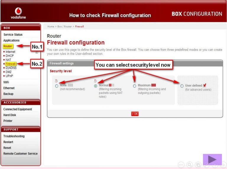 Vodafone Router Configuration - تذكرة نت
