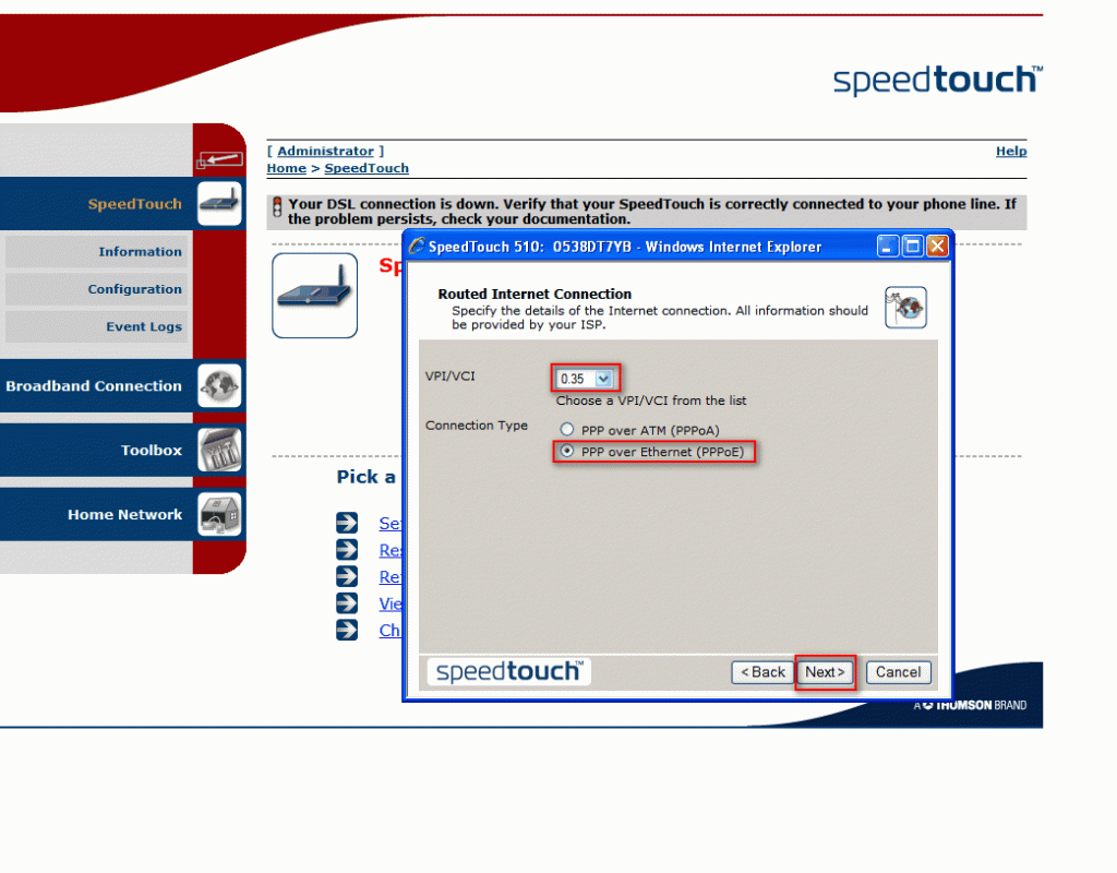 Speedtouch 5 Led Thomson Router Configuration - تذكرة نت