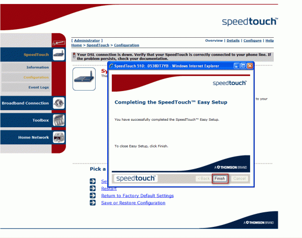 Speedtouch 5 Led Thomson Router Configuration - تذكرة نت