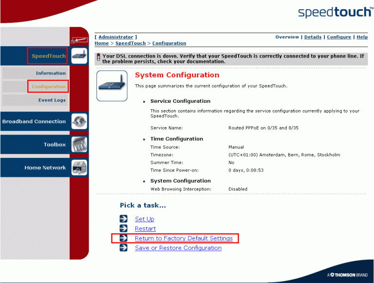 Speedtouch 5 Led Thomson Router Configuration - تذكرة نت