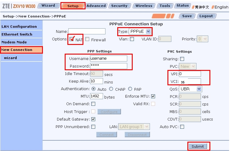 ZTE Router Configuration - تذكرة نت