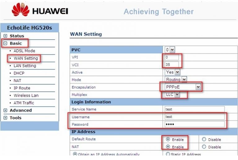Huawei Router Configuration - تذكرة نت