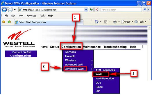 Westell Routers Configuration - تذكرة نت