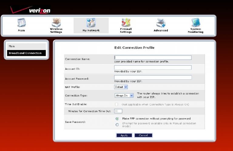 Verizon Router Configuration - تذكرة نت