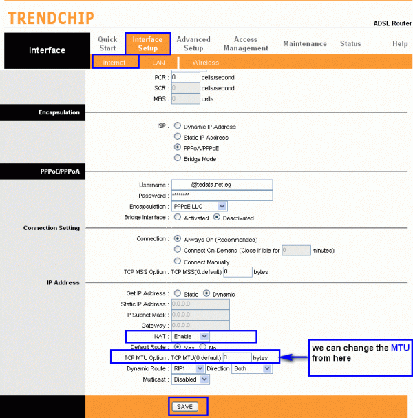Trendchip Darke Justec Router Configuration - تذكرة نت