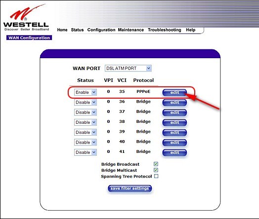 Westell Routers Configuration - تذكرة نت