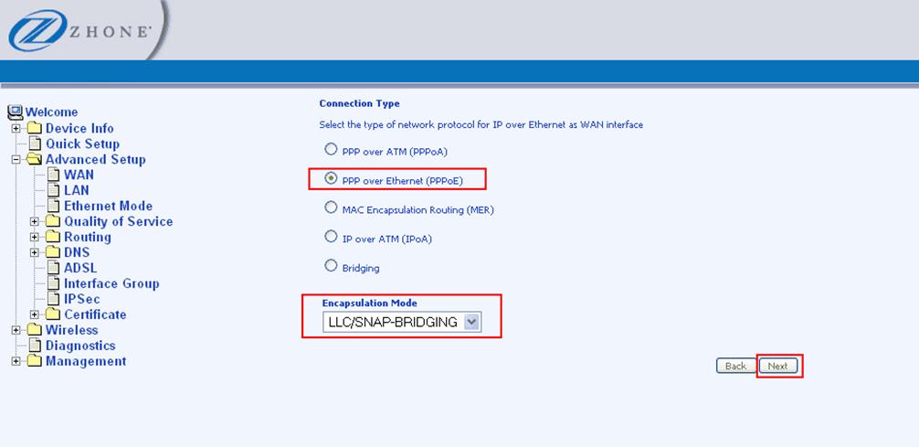 Zhone Router Configuration - تذكرة نت