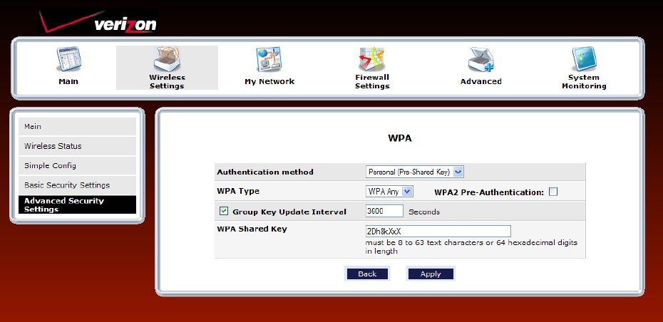 Verizon Router Configuration - تذكرة نت