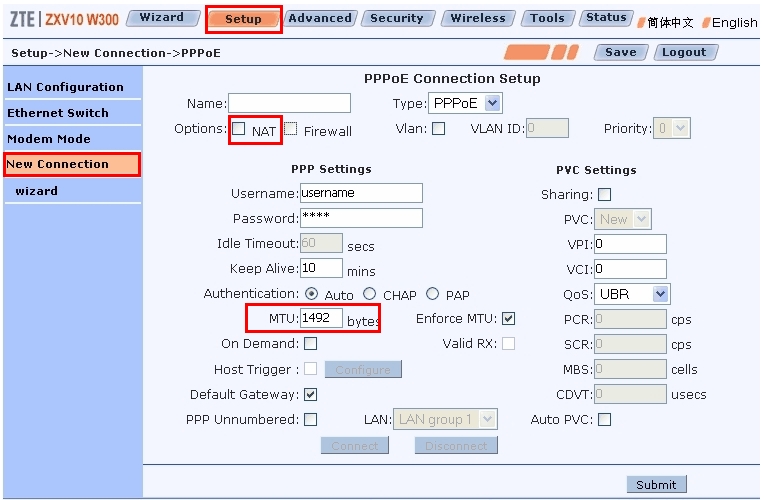 ZTE Router Configuration - تذكرة نت