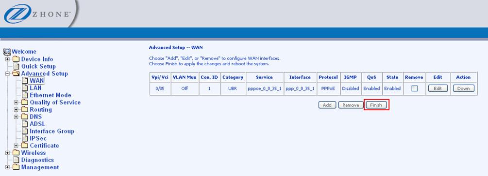 Zhone Router Configuration - تذكرة نت