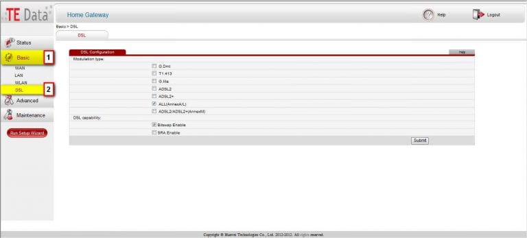 شرح ضبط اعدادات راوتر we اصدار DG8045 كاملا بالصور- تذكرة نت