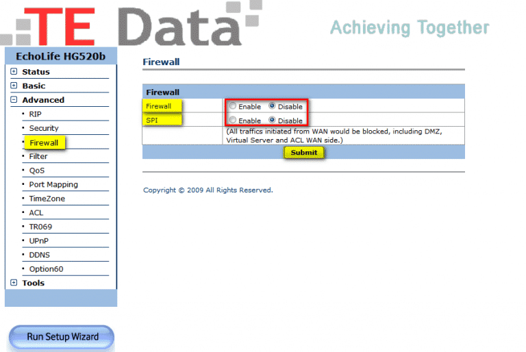 شرح ضبط اعدادات راوتر we اصدار ZTE ZXHN H188A - تذكرة نت