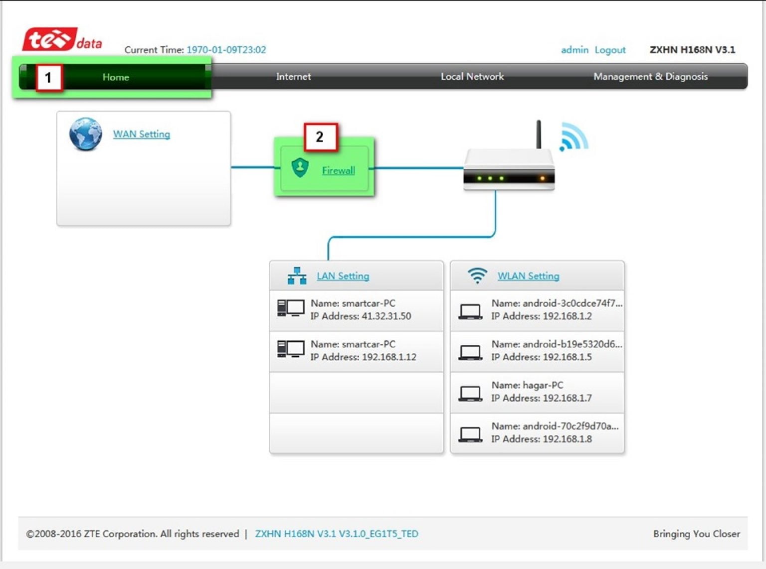 شرح عمل اعدادات راوتر WE ZXHN H168N V3-1 - تذكرة نت