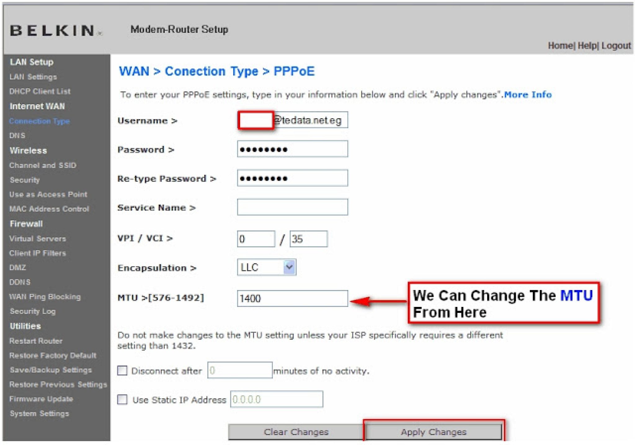 طريقة ضبط اعدادات راوتر بلكين Belkin - تذكرة نت