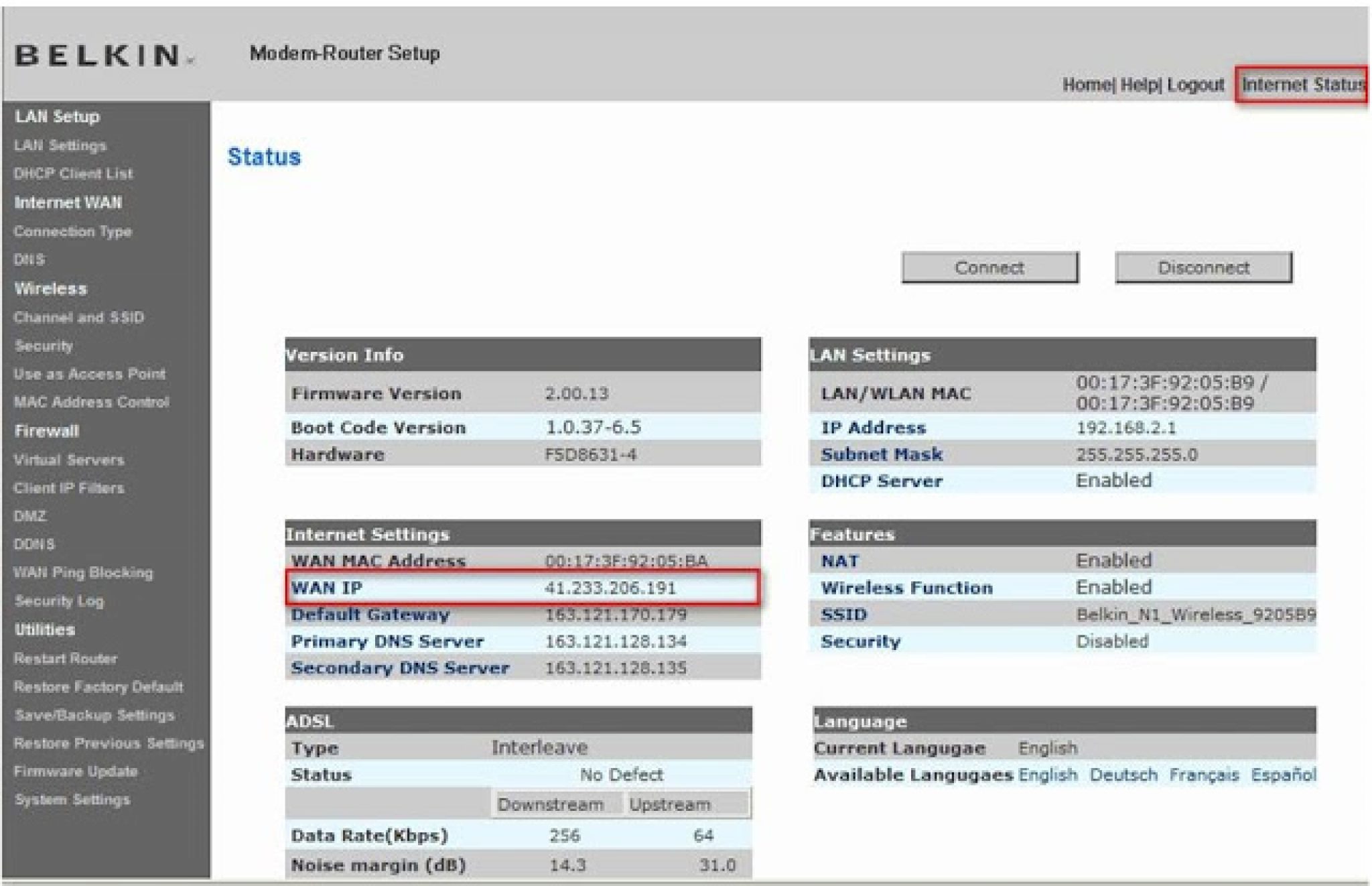 طريقة ضبط اعدادات راوتر بلكين Belkin - تذكرة نت